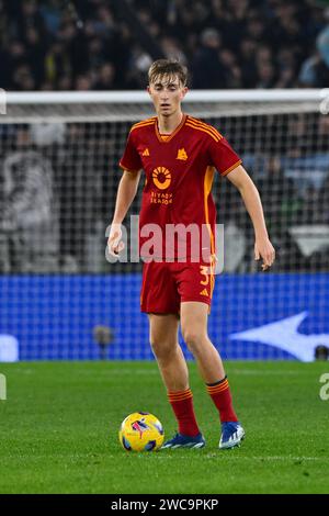 Dean Huijsen of AS Roma in action during the Coppa Italia Frecciarossa ...