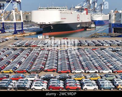YANTAI, CHINA - JANUARY 10, 2024 - The "BYD Explorer No. 1" car carrier ...