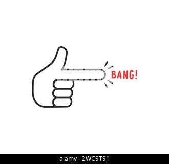 Revolver linear icon. Pistol, gun. Thin line illustration. Firearm ...