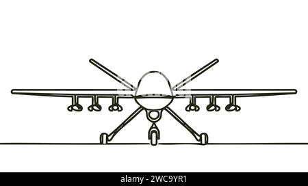 One line drawing operational tactical medium-altitude unmanned aerial ...