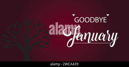 Good Bye January Beautiful Text illustration Design Stock Vector Image ...