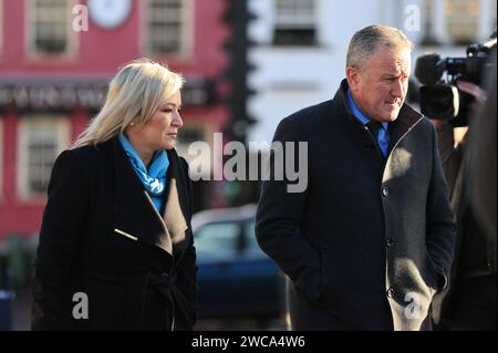 Sinn Fein representatives vice-president Michelle O'Neill and MLA Conor ...