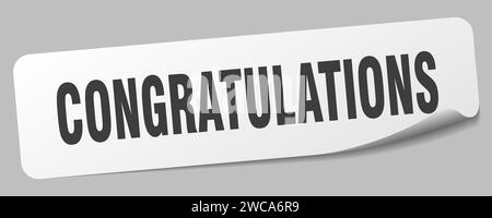 congratulations sticker. congratulations rectangular label isolated on ...