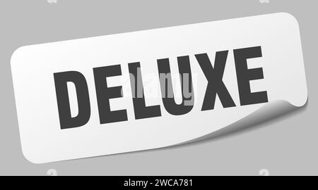 deluxe sticker. deluxe rectangular label isolated on white background ...