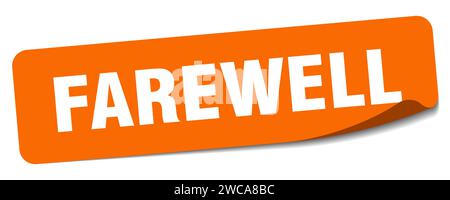 farewell sticker. farewell rectangular label isolated on white ...