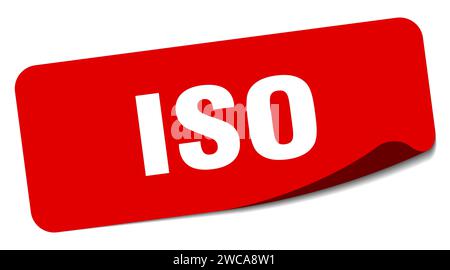 iso sticker. iso rectangular label isolated on white background Stock ...
