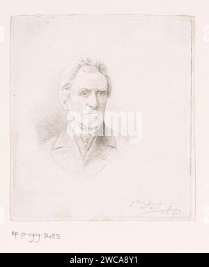 Portrait of Pieter de Decker, Auguste Danse, 1891 print paper etching ...