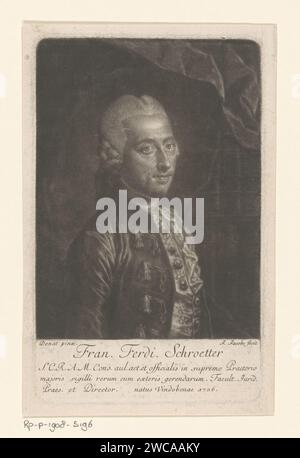 Portrait van Johann Ferdinand von Schönfeld, J.S.L. Halle, After ...