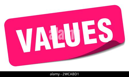 values sticker. values rectangular label isolated on white background ...