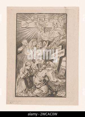 Prayer card for Alexandre Louis and Aloïs Stanislas Lion, print maker ...