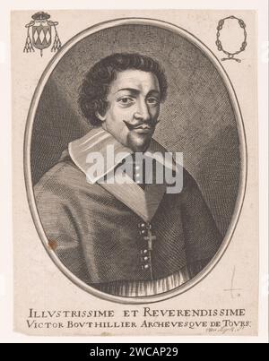 Portret Van Victor Le Bouthillier, Robert Nanteuil, 1662 print paper ...