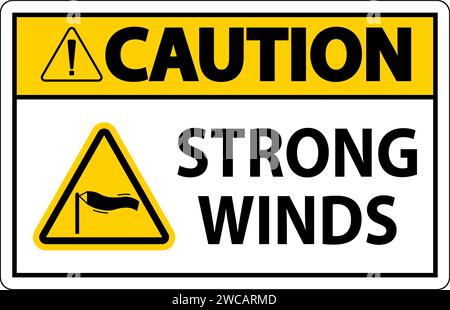 Water Safety Sign Caution - Strong Winds Stock Vector Image & Art - Alamy