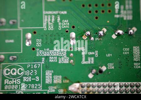 Cairo, Egypt, January 13 2024: interior of LED TV Television main board ...