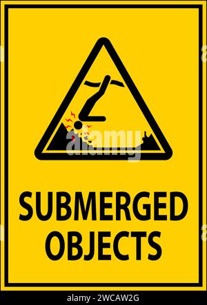 Water Safety Sign Warning - Submerged Objects Stock Vector Image & Art ...