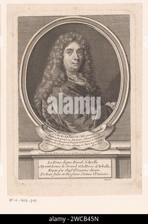 Portret van Charles Le Brun, Jacques Lubin, 1696 - 1700 print Paris ...