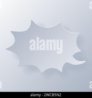 Papercut Grey White Speech Bubbles. 3D Papercraft cut talk frame icon ...