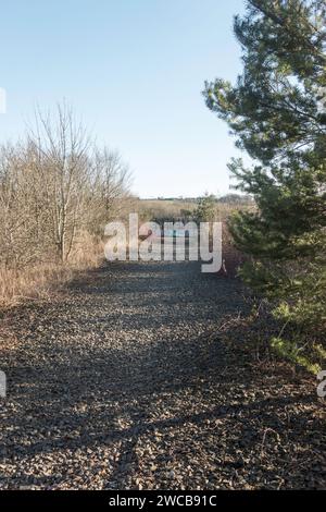 Washington UK 15th Jan 2024. The mothballed Leamside railway line as it ...