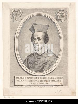 Portret Van Kardinaal Carlo Pio, Giacomo Piccini, 1659 print Venice ...