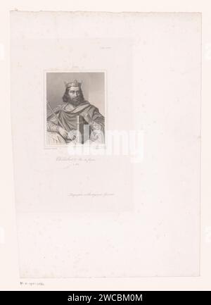 Portrait of Childebert I, King of Austrasia, Gustave Lévy, After Jean ...