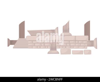 Ancient temple ruin with broken column roman and greek architecture ...