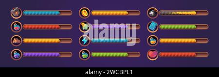 Colorful progress bar set. User interface design Stock Vector Image ...