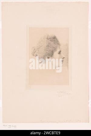 Portrayed van Louise Dance, Auguste Danse, 1895 print paper etching ...