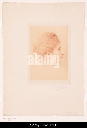 Portrayed van Louise Dance, Auguste Danse, 1895 print paper etching ...