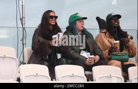TV Presenter Maya Jama watches on from the stands. - West Ham United v ...