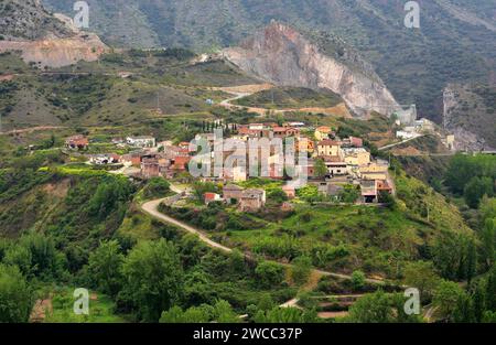 Leza de Rio Leza, town and limestone quarry. La Rioja, Spain Stock ...