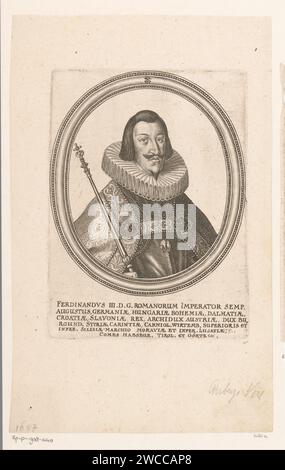 Portret van Ferdinand III, Sebastian Furck, 1618 - 1655 print With ...