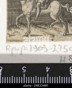 Roman rider on horseback, Abraham de Bruyn, 1567 print A Roman soldier ...