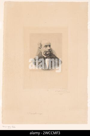 Portret van Henri Old Time, Auguste Danse, 1881 print paper etching ...