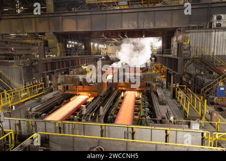 Dunkirk, France. 15th Jan, 2024. Illustration of ArcelorMittal steel ...