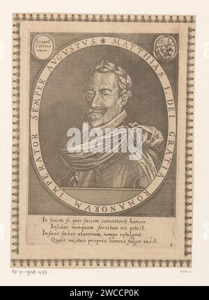 Portrait of Matthias van Austria, Sebastian Furck, 1641 print With ...