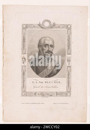 PortraT van Gebhard Leberecht von Blücher, Willem van Senus, After P.J ...