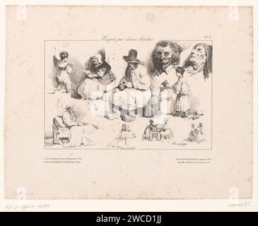 Sketch magazine with various figures, Nicolas Toussaint Charlet, 1830 ...