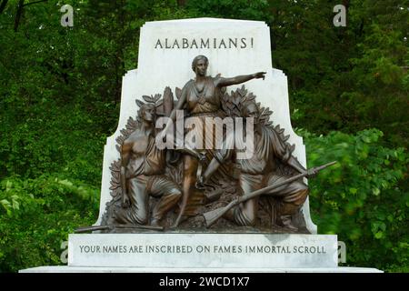 Alabama Memorial, Gettysburg National Military Park, Pennsylvania Stock ...