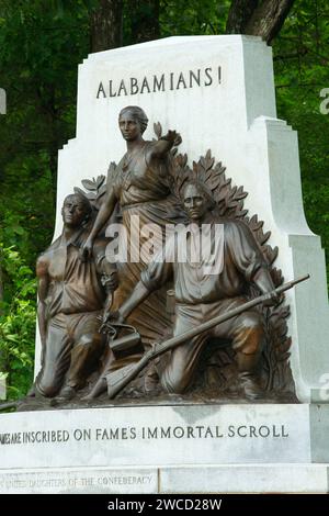 Alabama Memorial monument at the Gettysburg National Military Park ...