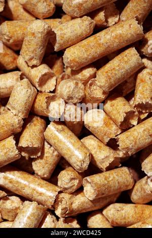 Flat lay wooden pellets ecological fuel for background Stock Photo - Alamy