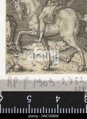 Roman rider on horseback, Abraham de Bruyn, 1567 print A Roman soldier ...