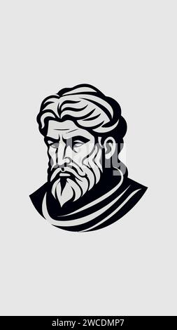 Minimalist Illustration: Stoic Man Symbol Stock Vector Image & Art - Alamy