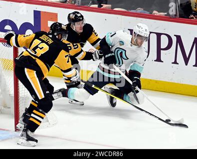 Seattle Kraken center Alex Wennberg warms up before the start of an NHL ...