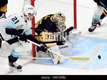 Seattle Kraken center Alex Wennberg warms up before the start of an NHL ...