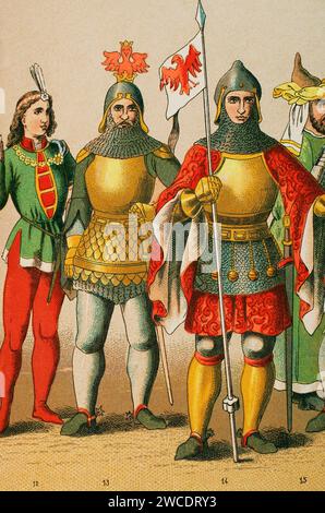 History of Germany. Middle Ages. 1400-1450. From left to right, 1: lady ...