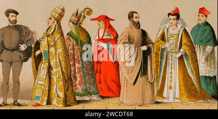History of Italy. 1500. From left to right, 4: cardinal, 5: Procurator ...