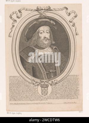 Portret van Childebert I, Nicolas de Larmessin (I), 1647 - 1678 print ...