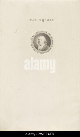 Portrait of Albert van Ryssel, Abraham Jacobsz. Hulk, 1787 print Bust ...