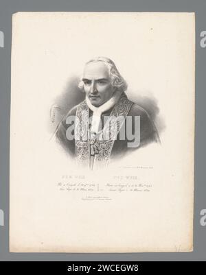 Portret Van Paus Pius VIII, Giovanni Paolo Lasinio, 1829 - 1855 print ...