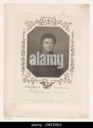 PortraT van Friedrich Wilhelm IV, L. Haas, after Johann Jakob Kirchhoff ...