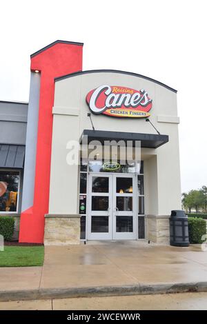 Cane's fast food restaurant on an overcast day in Georgetown Texas ...